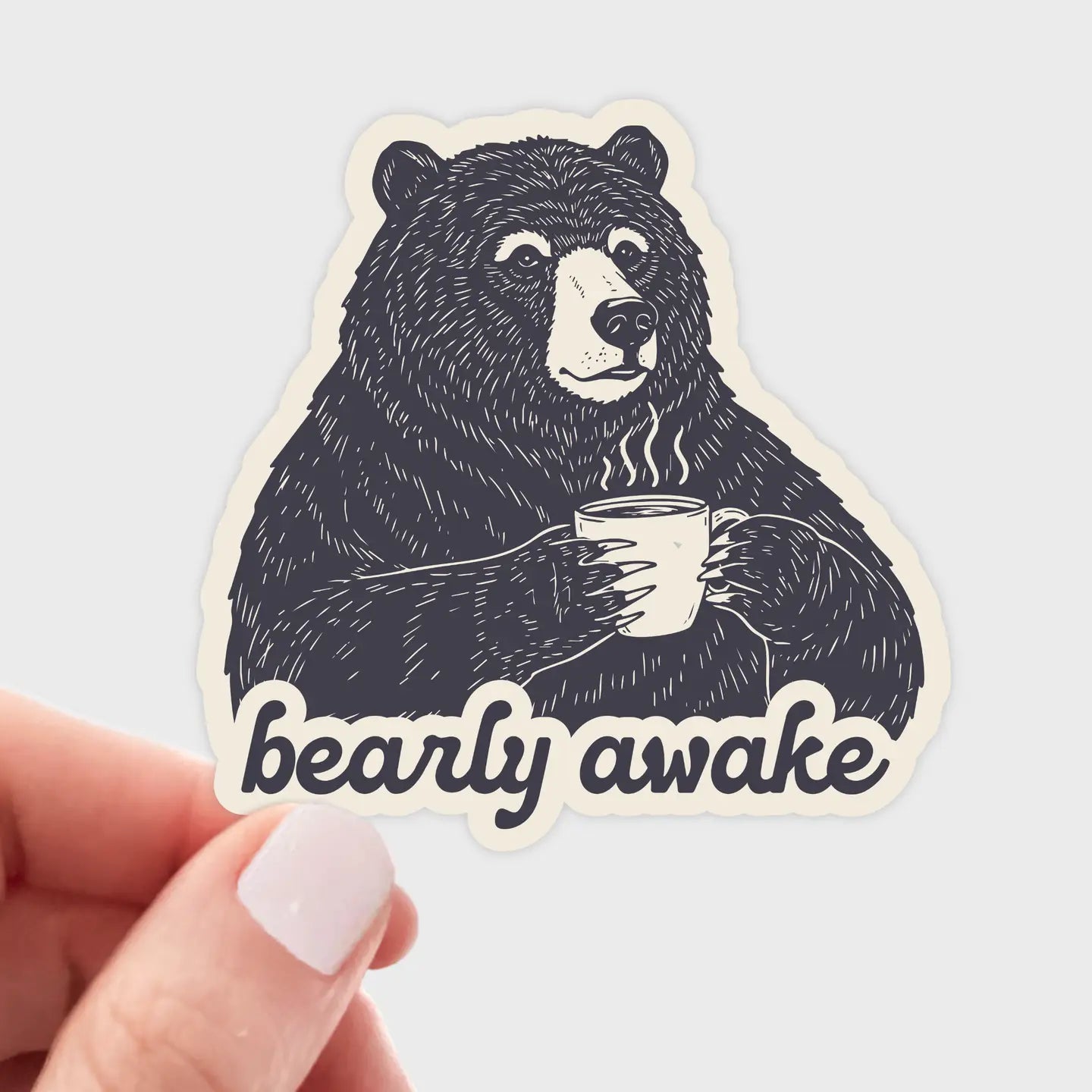 BEARLY AWAKE sticker – MOSS